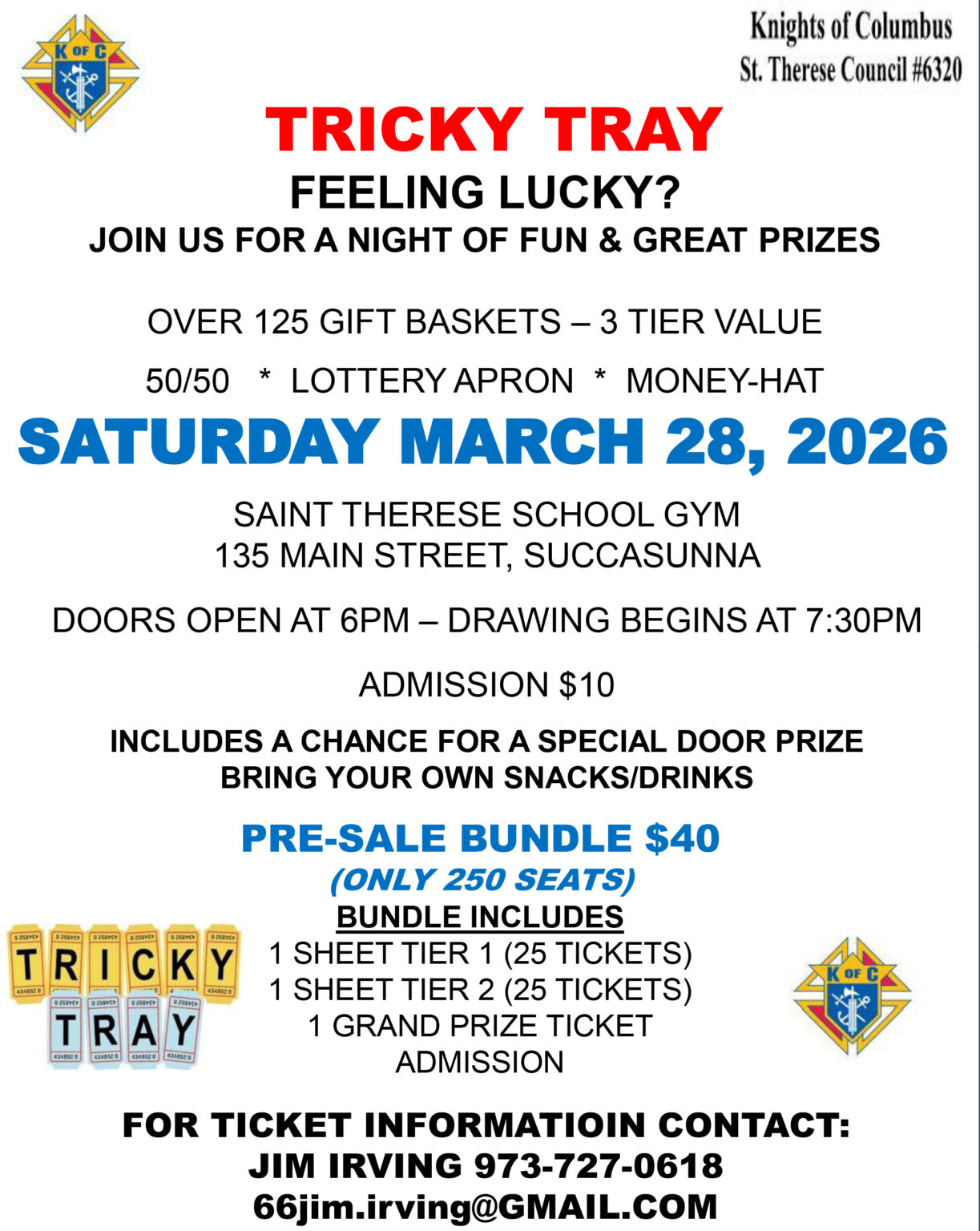Knights of Columbus St. Therese Council #6320 Tricky Tray – The Beacon