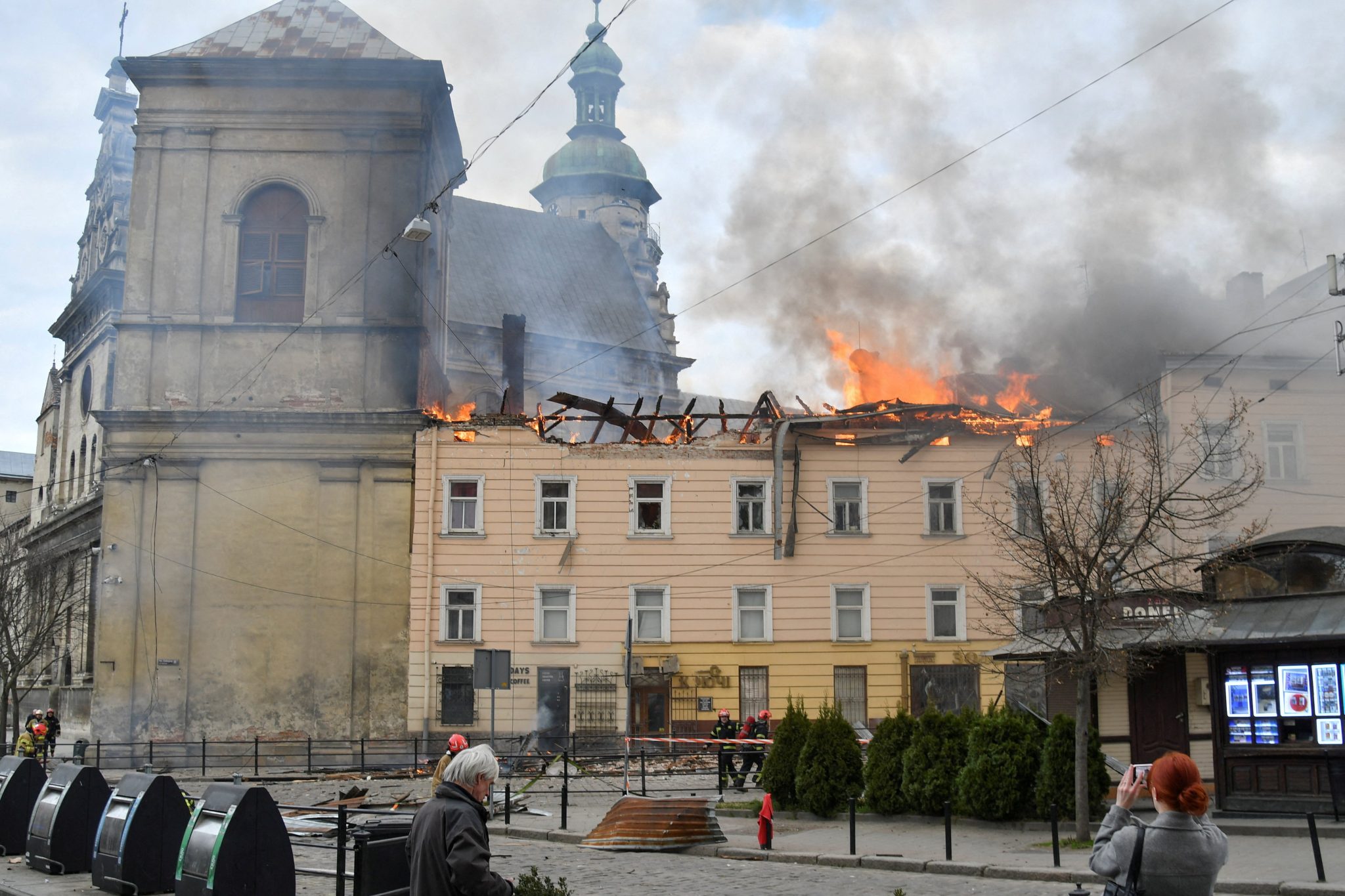 Russian drone strikes damage historic church, monastery in Lviv ahead ...